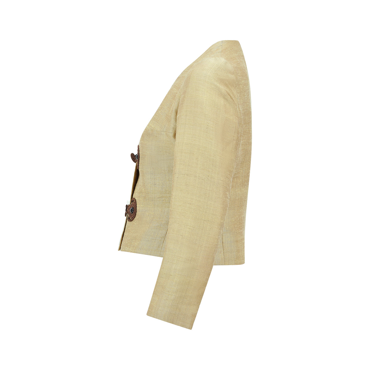 1960s Gold Silk Jacket with Frog Fastenings