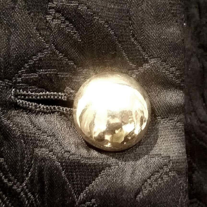1980s Chelsea Design Co. Asymmetrical Black Jacket With Gold Buttons ...