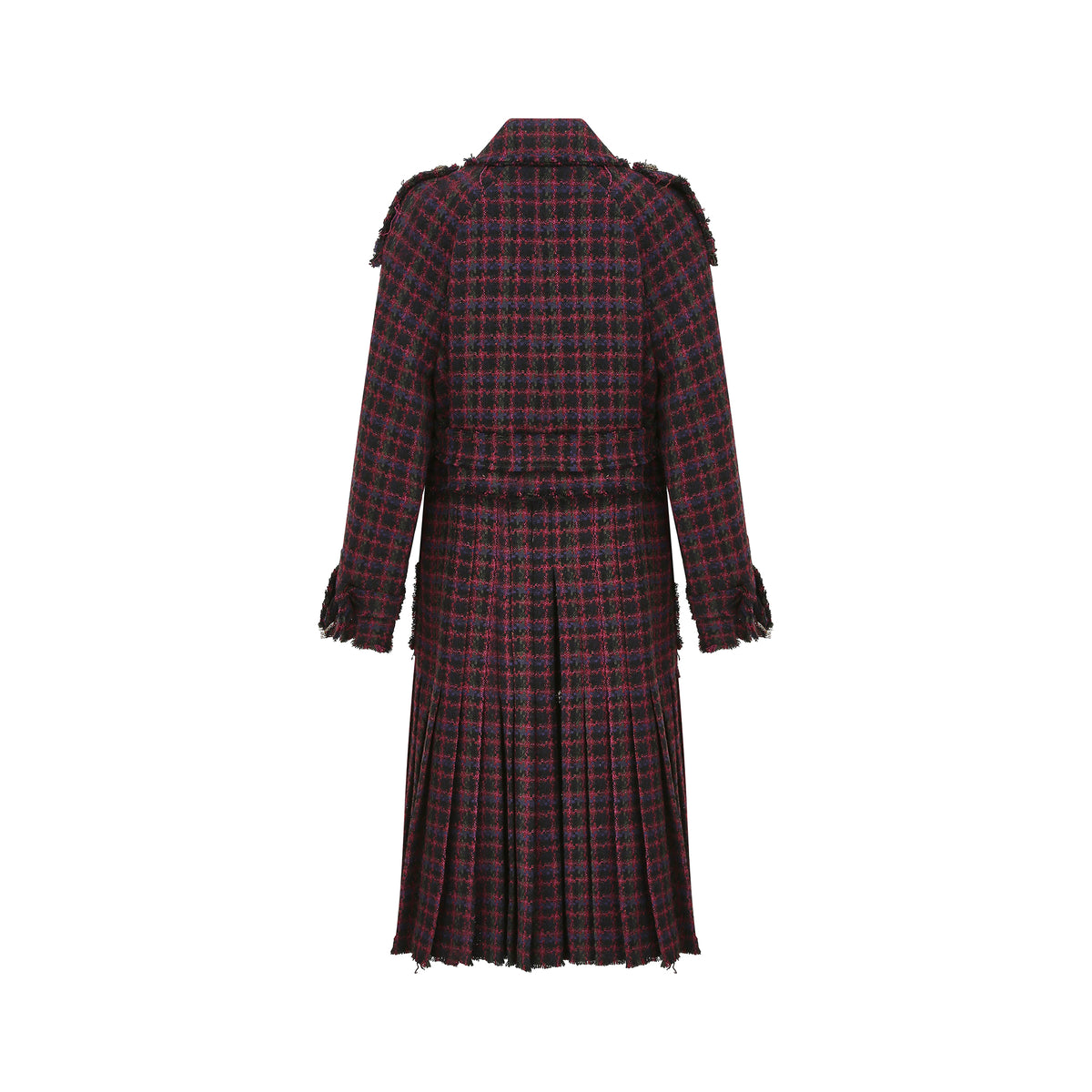 Runway Metiers d’Arts Chanel Purple Tweed Tartan Coat